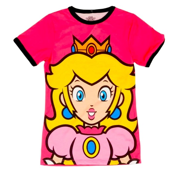 Nintendo | Tops | Super Nintendo World Pink Princess Peach Graphic ...